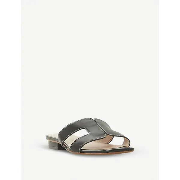 DUNE Loupe Leather Sandals - Black-leather