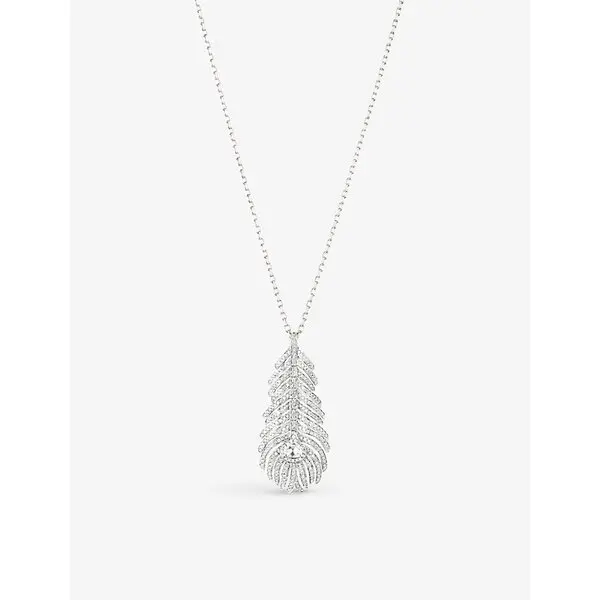 Boucheron Plume De Paon 18ct Gold And Diamond Necklace - White
