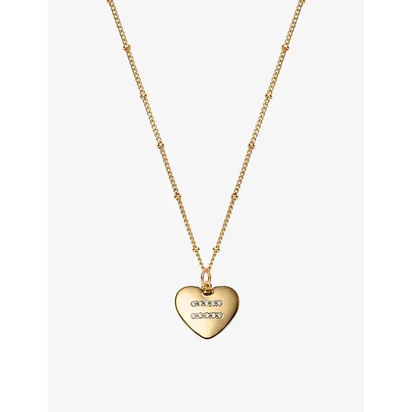 LA MAISON COUTURE 14ct Yellow -plated Vermeil Sterling Silver And Zirconia Pendant Necklace - Gold