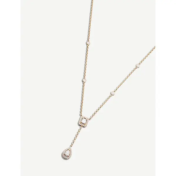 Messika My Twin 18ct Rose-gold And 0.10ct Diamond Tie Necklace