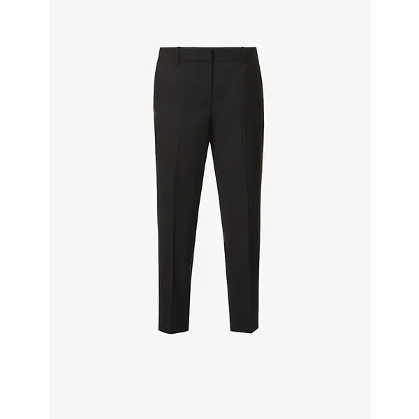 Theory Treeca Cropped Stretch-wool Trousers - Black