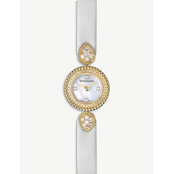 Boucheron Serpent Bohème 18ct Gold, Diamond And Mother-of-pearl Watch - Yellow
