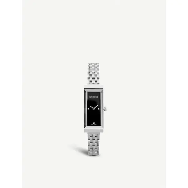 Gucci Ya127504 G-frame Stainless-steel And Diamond Watch