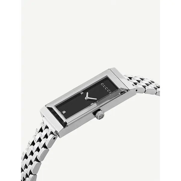 Gucci Ya127504 G-frame Stainless-steel And Diamond Watch
