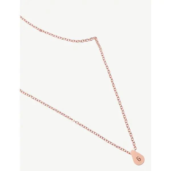 LITTLESMITH Initial -plated Teardrop Necklace - Rose Gold