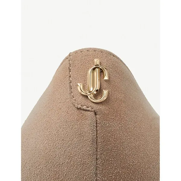 JIMMY CHOO Love 65 Logo-embellished Suede Courts - Ballet Pink
