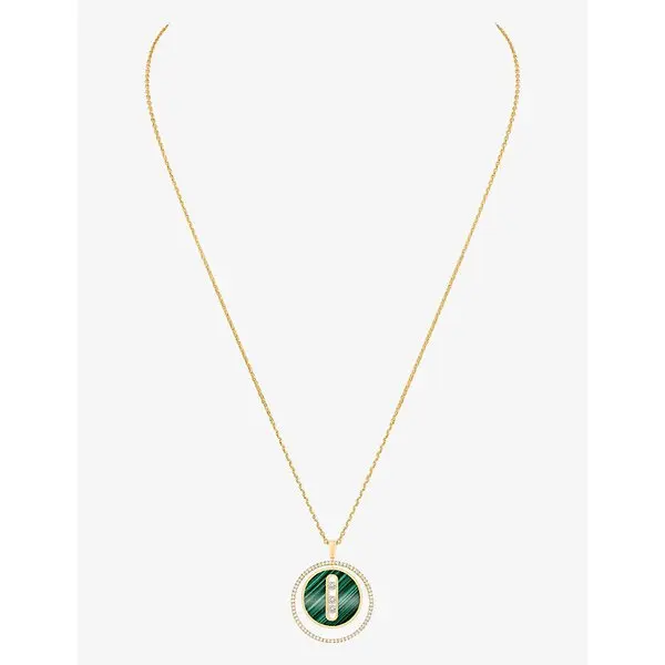 Messika Lucky Move Diamond And Malachite Necklace - Yellow Gold
