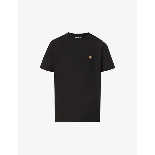 Carhartt Work In Progress Chase Brand-embroidered Cotton-jersey T-shirt - Black Gold