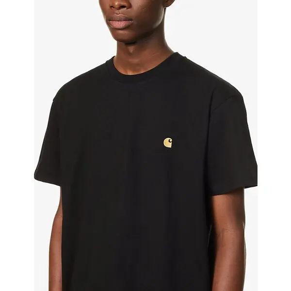 Carhartt Work In Progress Chase Brand-embroidered Cotton-jersey T-shirt - Black Gold