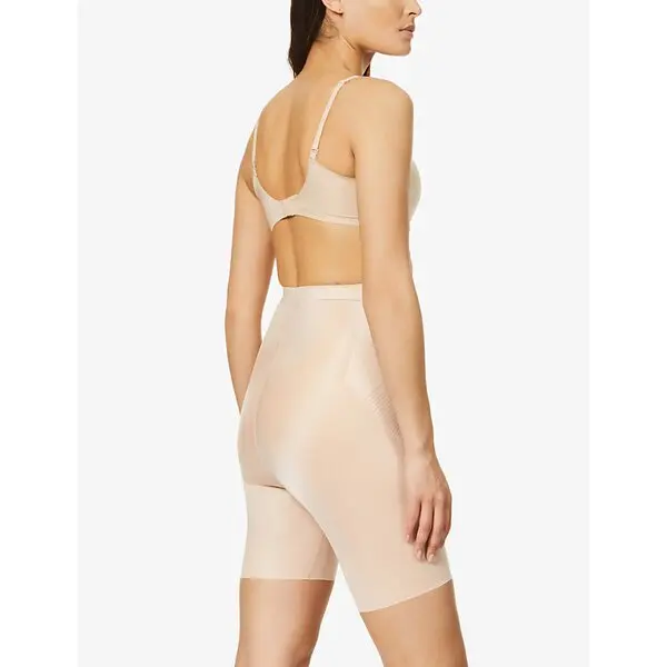 Spanx Shape™ Invisible High-waisted Mid-thigh Shorts - Champagne Beige