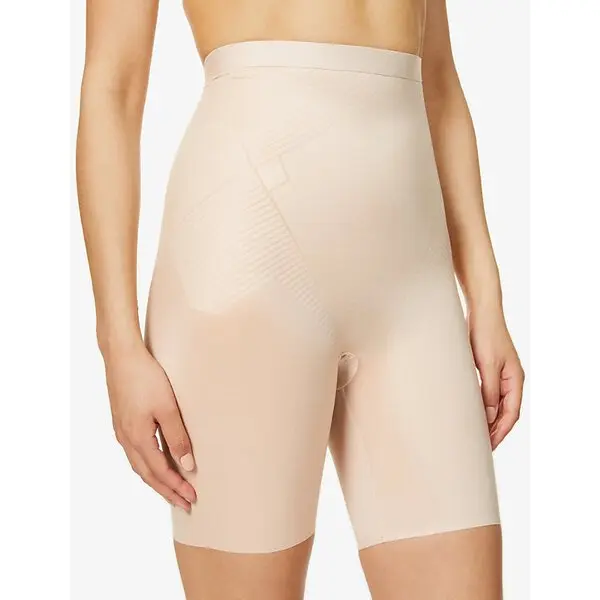Spanx Shape™ Invisible High-waisted Mid-thigh Shorts - Champagne Beige