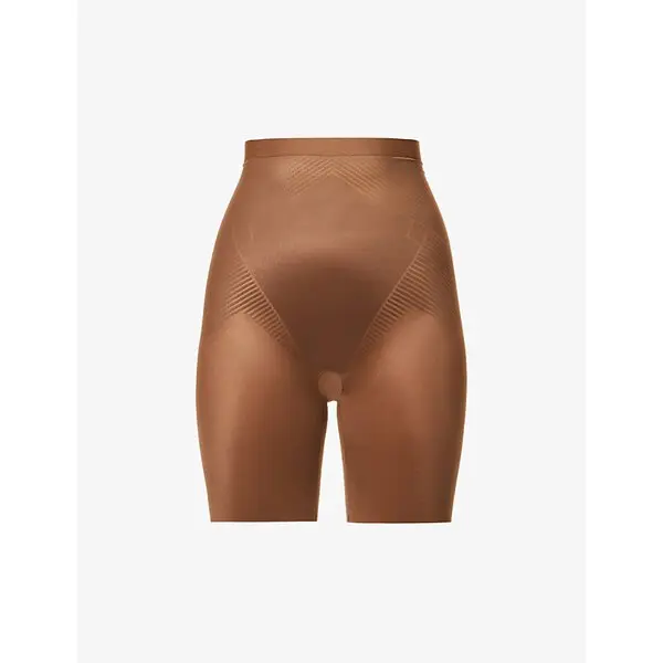 Spanx Shape™ Invisible High-waisted Mid-thigh Shorts - Chesnut Brown
