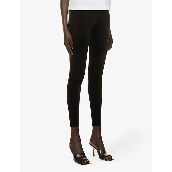 Commando High-rise Elasticated-waistband Velvet Leggings