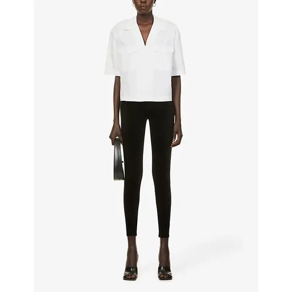 Commando High-rise Elasticated-waistband Velvet Leggings