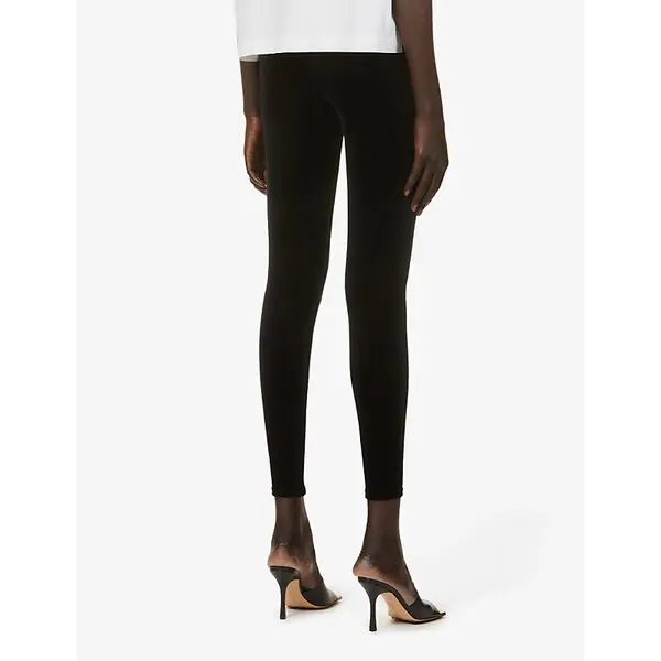 Commando High-rise Elasticated-waistband Velvet Leggings