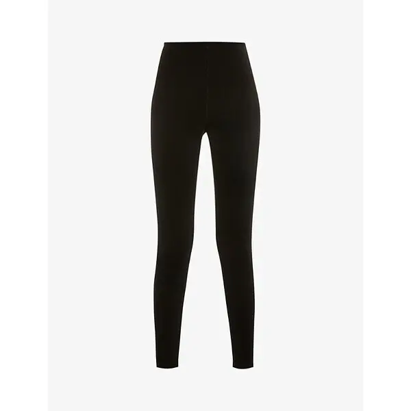 Commando High-rise Elasticated-waistband Velvet Leggings