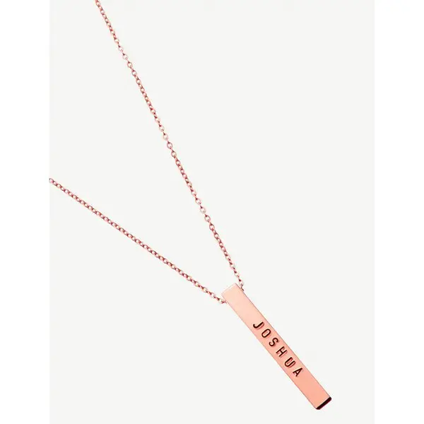 LITTLESMITH 9-character Rose -plated Vertical Bar Necklace