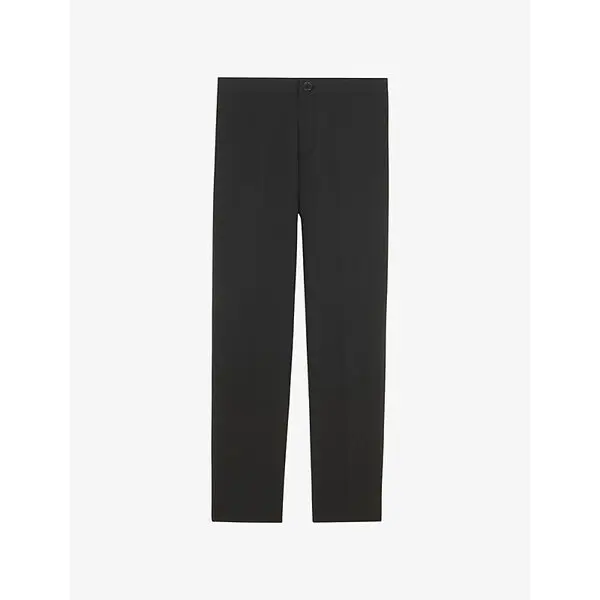 Sandro High-rise Stretch-jersey Trousers - Black