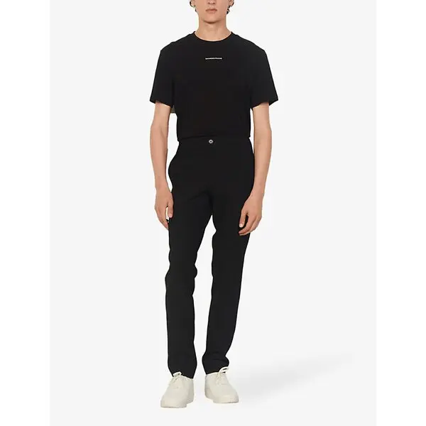 Sandro High-rise Stretch-jersey Trousers - Black