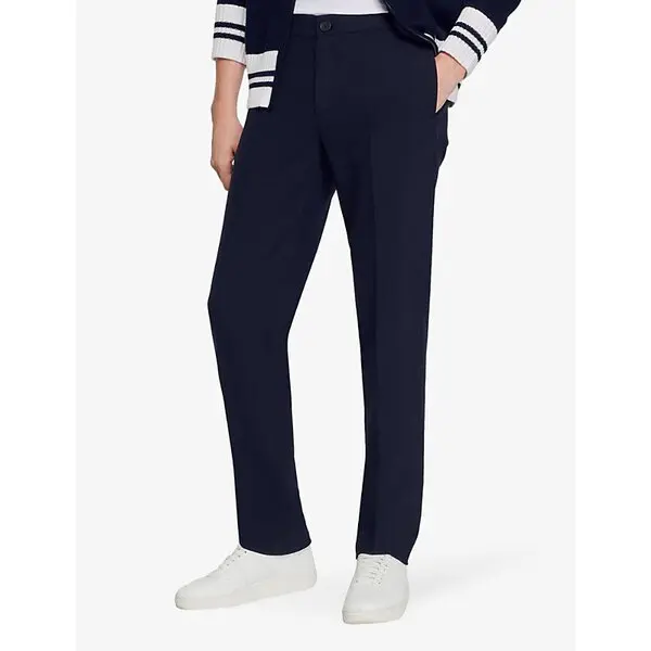 Sandro High-rise Stretch-jersey Trousers - Black