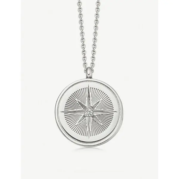 Astley Clarke Celestial Compass And Sapphire Necklace - Sterling Silver