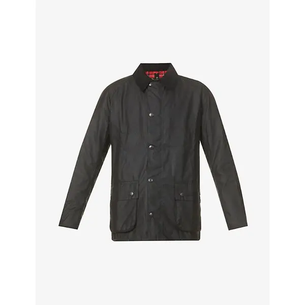 Barbour Ashby Corduroy-trimmed Waxed Cotton Jacket - Black