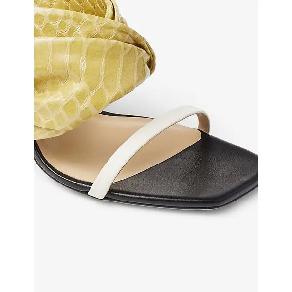JIMMY CHOO Ocean 90 Snakeskin-embossed Leather Heeled Sandals