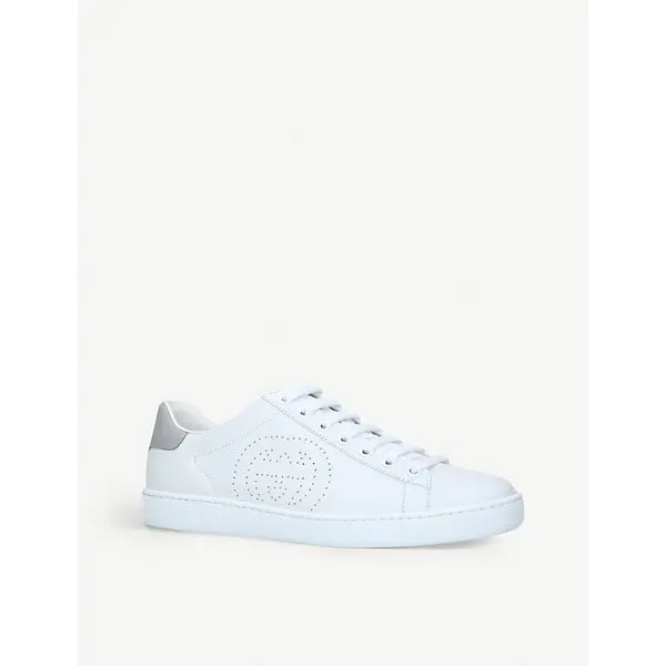 Gucci New Ace Embroidered Leather Trainers