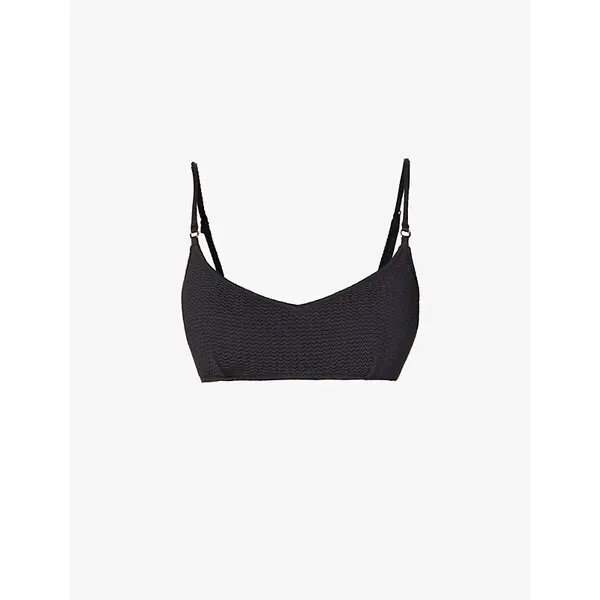 Seafolly Sea Dive Textured Bralette Bikini Top - Black