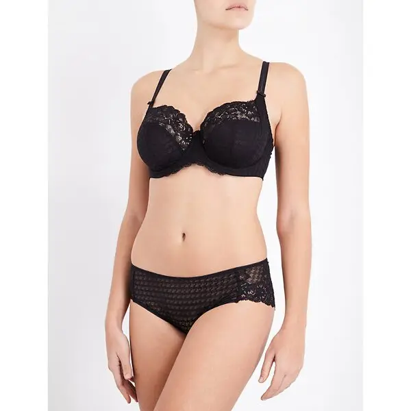 Panache Envy Stretch-lace Underwired Balconette Bra - Black