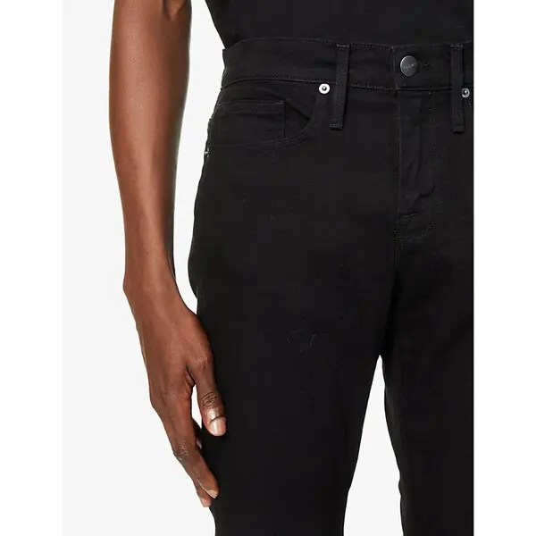 FRAME L'homme Slim-fit Stretch-denim Jeans - Noir
