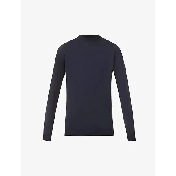 John Smedley Harcourt High-neck Wool Jumper - Midnight