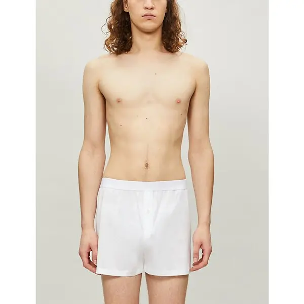 Sunspel Q82 Loose-fit Superfine Cotton Boxers - White