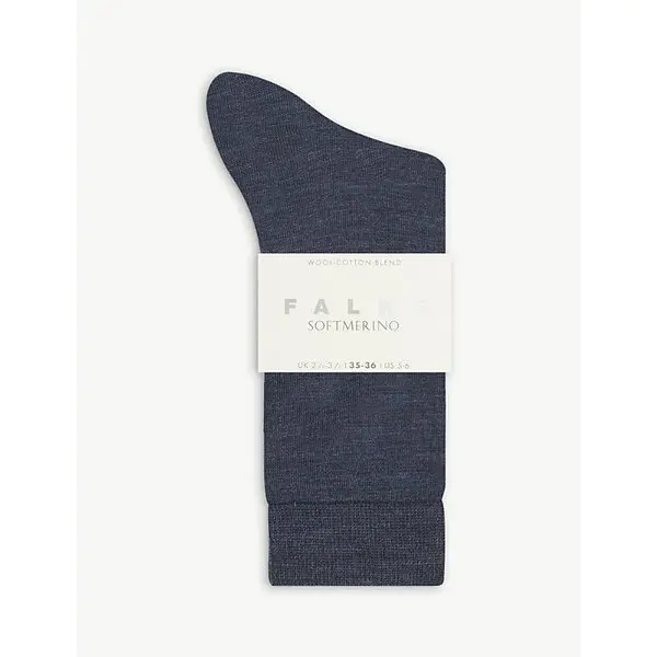 Falke High-rise Wool Socks - 6688 Dark Blue Mel.