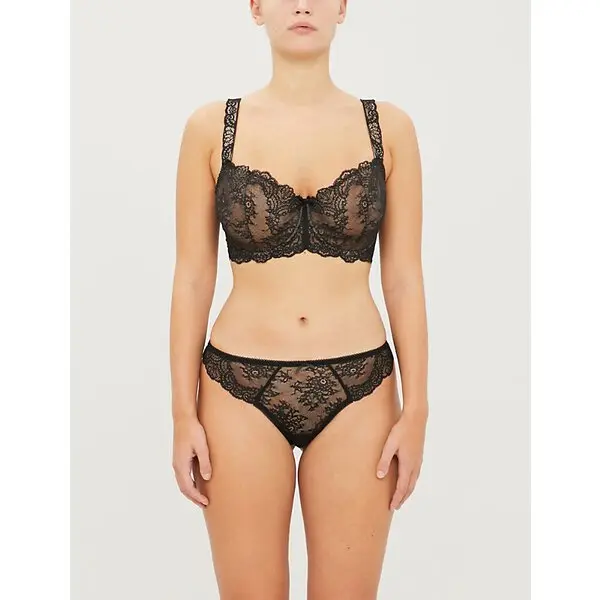 AUBADE Danse Des Sens Comfort Half-cup Lace Bra - Black