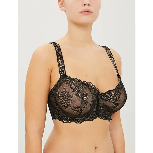 AUBADE Danse Des Sens Comfort Half-cup Lace Bra - Black