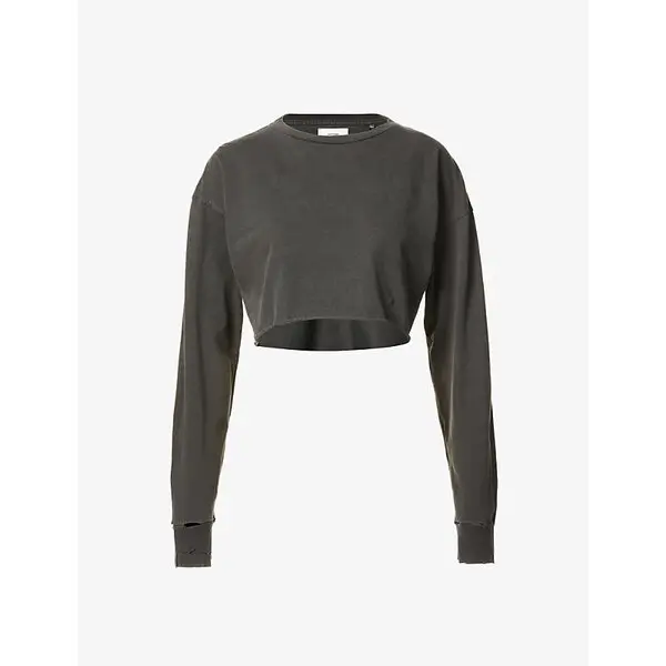 Joah Brown Soho Cropped Cotton-jersey Top 1