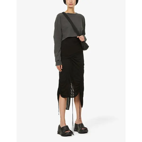 Joah Brown Soho Cropped Cotton-jersey Top 1
