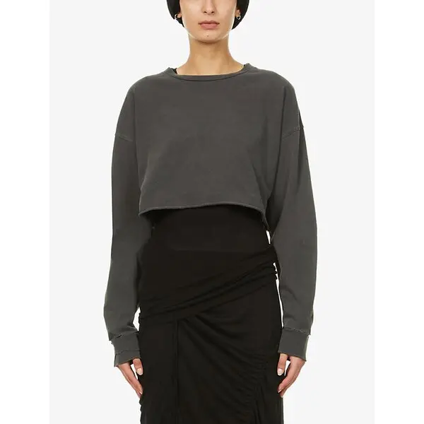 Joah Brown Soho Cropped Cotton-jersey Top 1