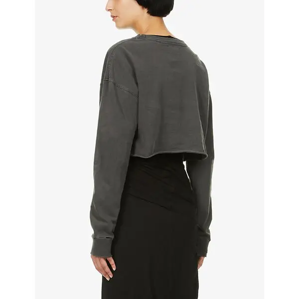 Joah Brown Soho Cropped Cotton-jersey Top 1