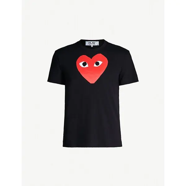 Play Comme Des Garcon Play Heart Cotton T-shirt Xxl - Black