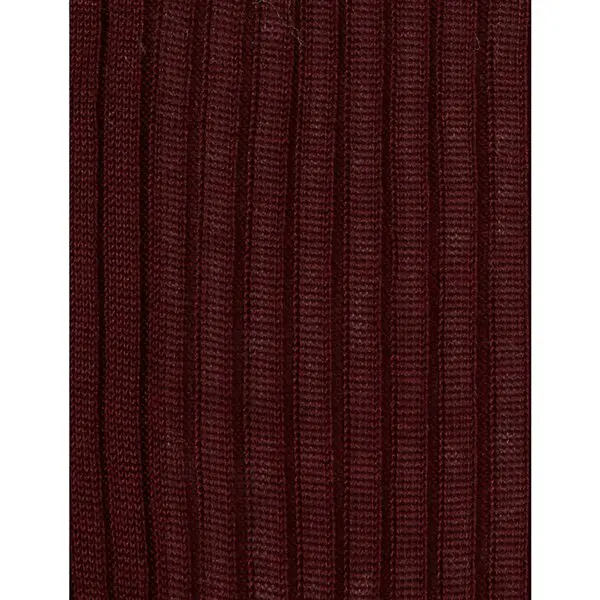 Pantherella Short Ribbed Cotton Socks - Burgundy