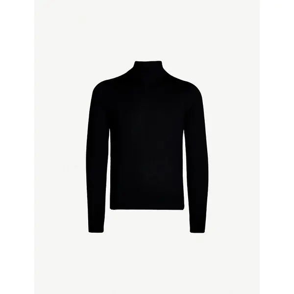Sandro Turtleneck Wool Jumper - Black