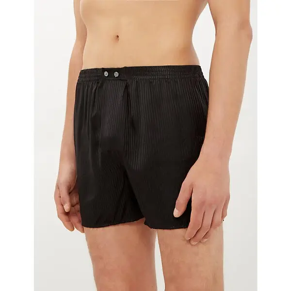 Derek Rose Woburn Regular-fit Silk Boxers - Black