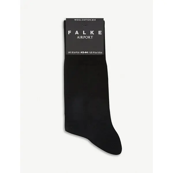 Falke Airport Wool-blend Socks - Black