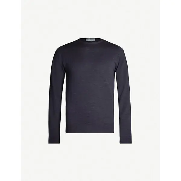 John Smedley Lundy Crewneck Jumper - Hepburn Smoke