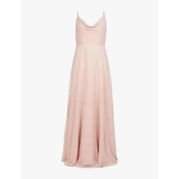 Jenny Yoo Colby Cowl-neck Chiffon Gown