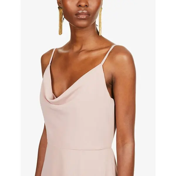 Jenny Yoo Colby Cowl-neck Chiffon Gown