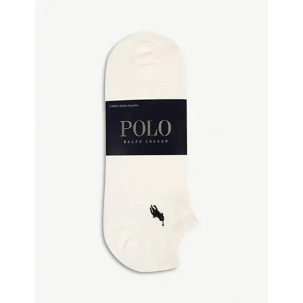 Polo Ralph Lauren Pack Of Three Trainer Socks - White