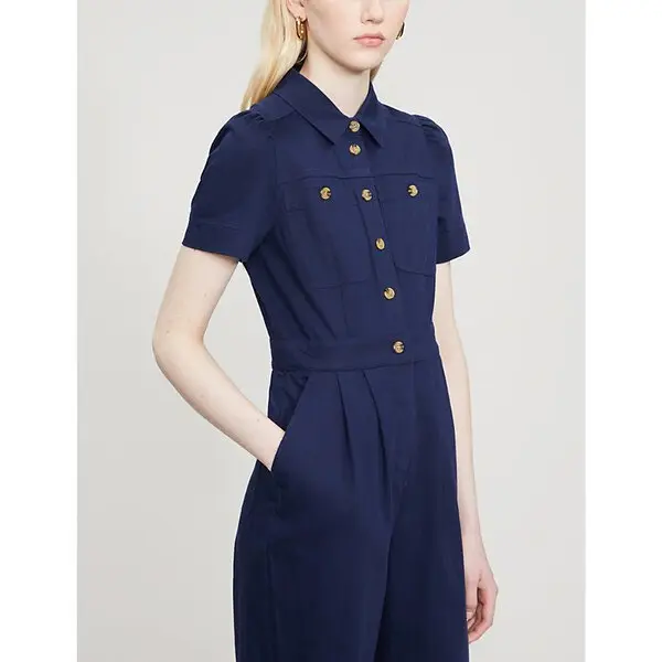 Whistles Emma Cotton-blend Jumpsuit